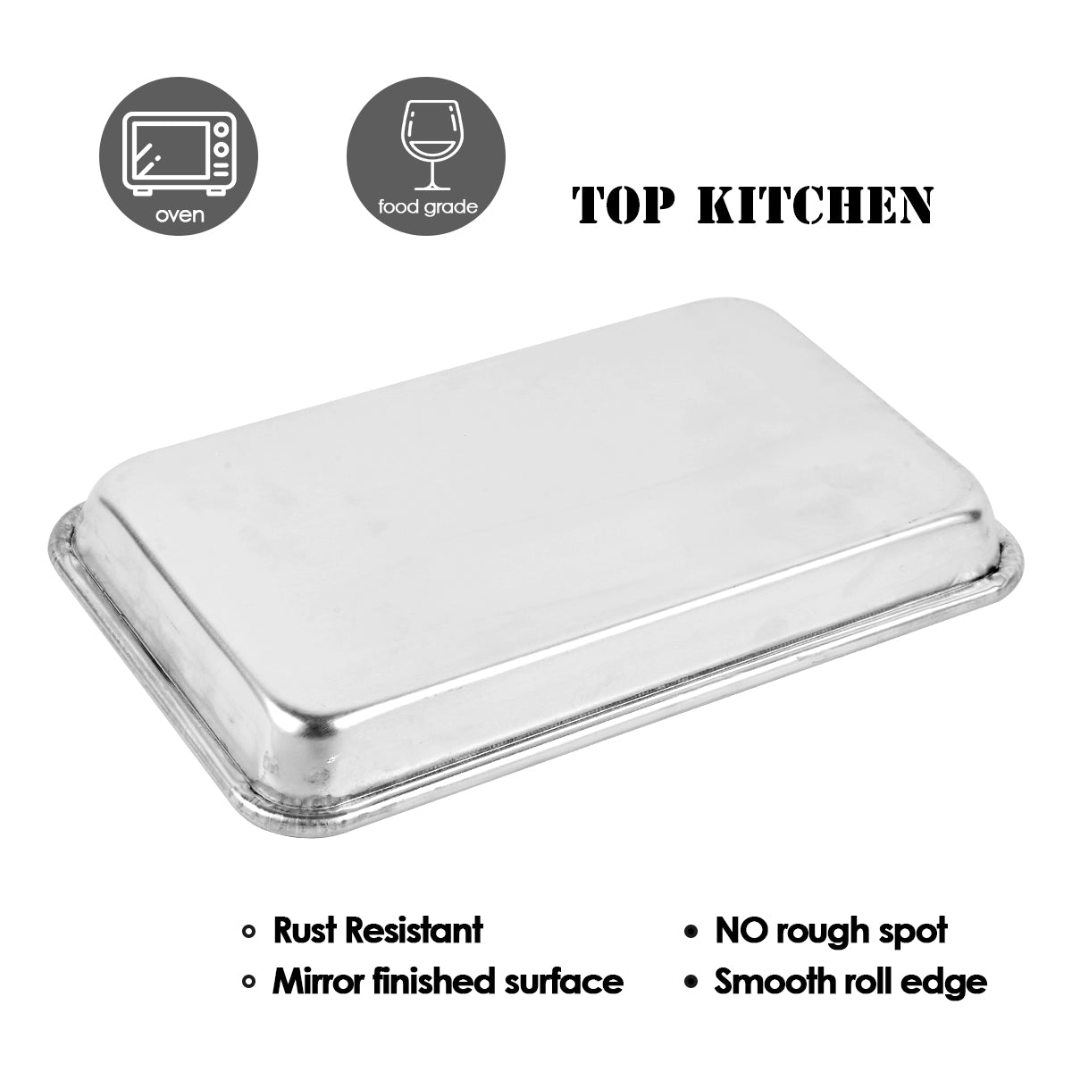 3 Pieces of Aluminum Bun Jelly Roll Baking Pan (18